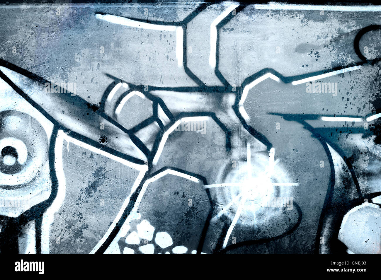 Graffiti over old dirty wall, urban hip hop background Gray text Stock ...