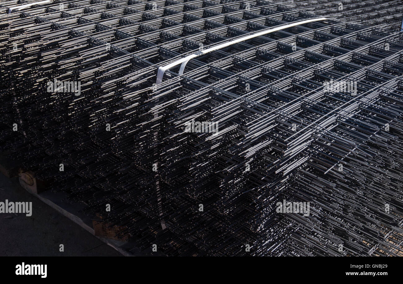 Metal grid for construction. It is used for concrete reinforcement ...