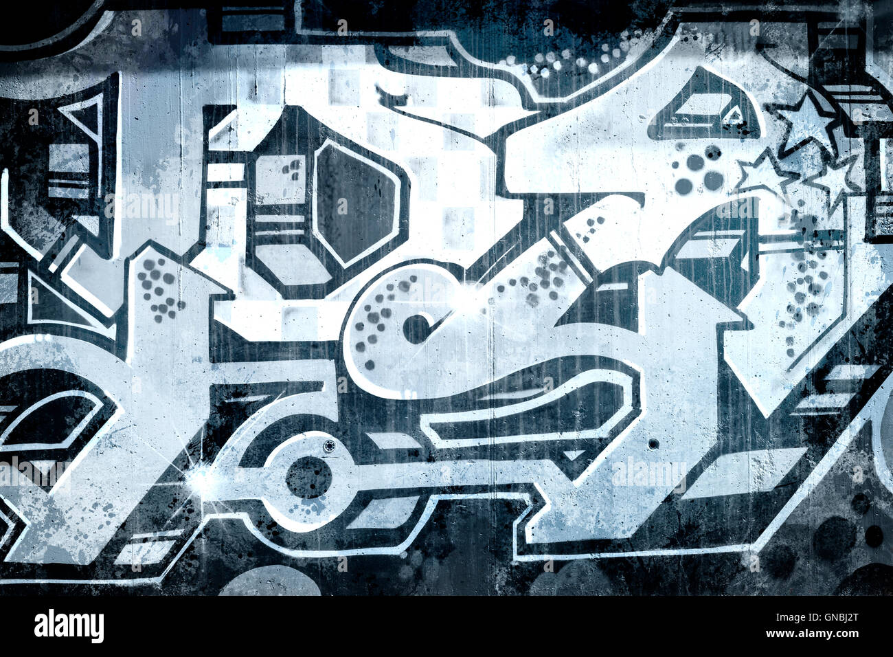 Graffiti over old dirty wall, urban hip hop background Gray text Stock ...