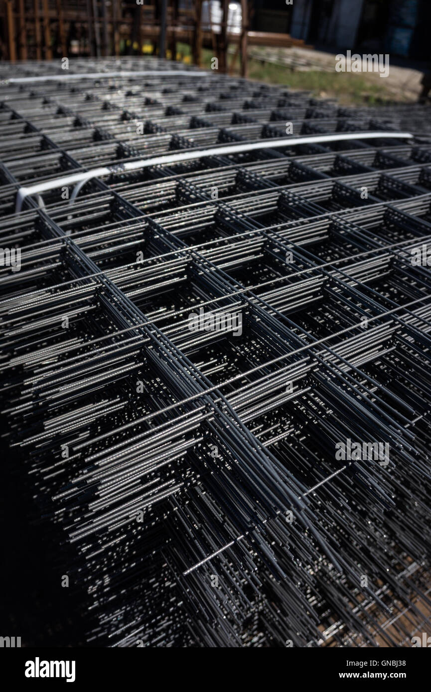 Metal grid for construction. It is used for concrete reinforcement ...