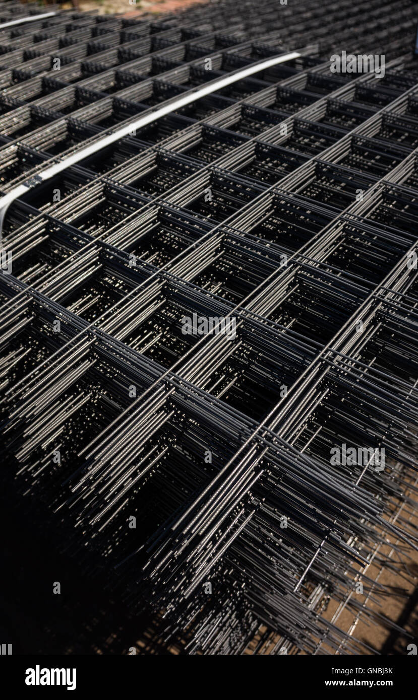 Metal grid for construction. It is used for concrete reinforcement ...