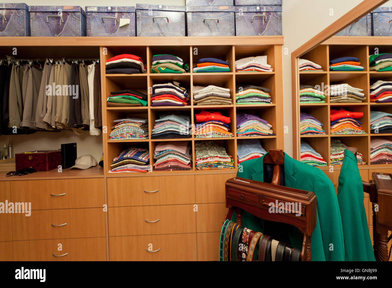 Male walk in wardrobe Stock Photo - Alamy