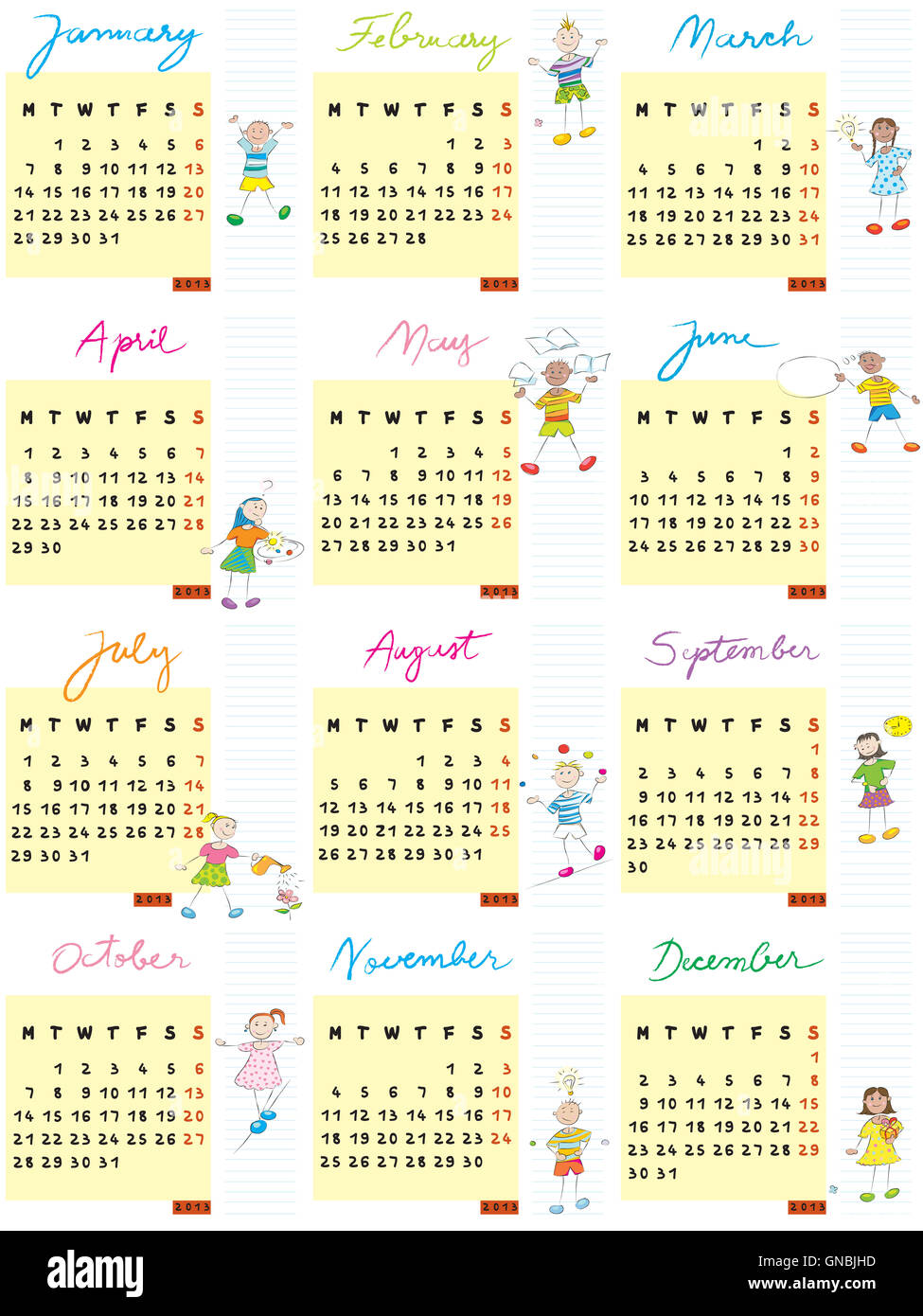 Calendar kids hi-res stock photography and images - Alamy