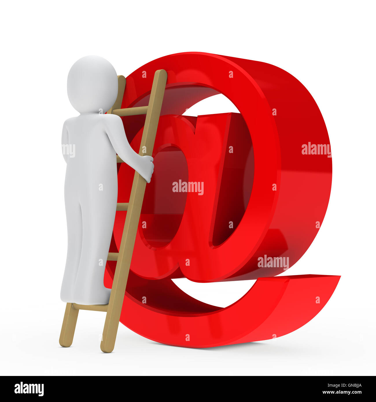 Man on ladder Cut Out Stock Images & Pictures - Alamy