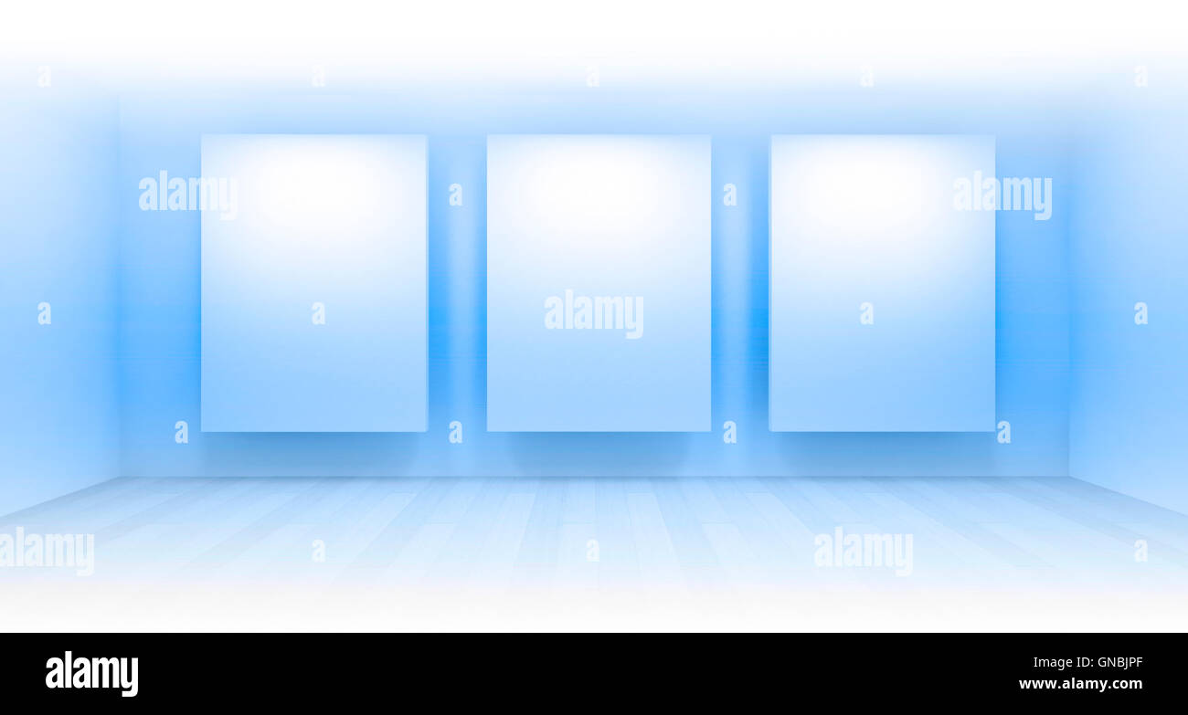 Empty gallery, 3d room Stock Photo - Alamy