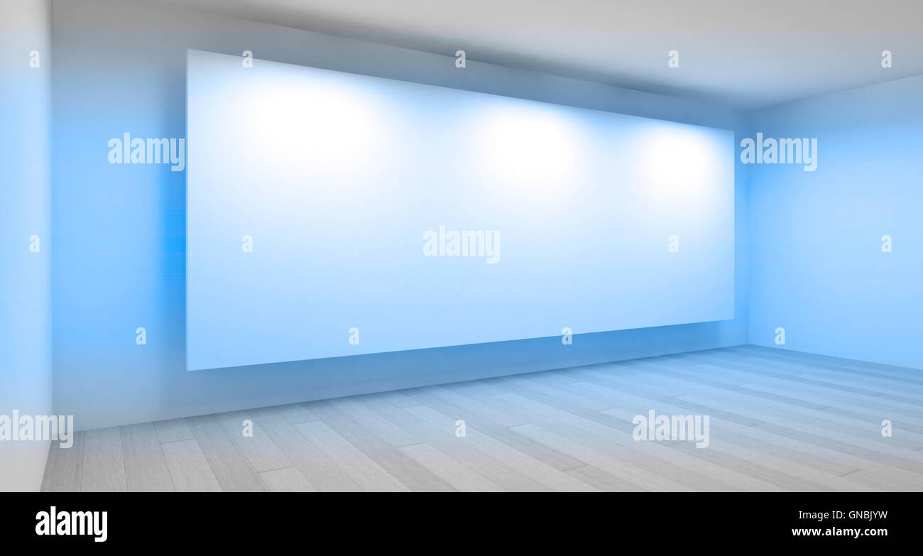 Empty gallery, 3d room Stock Photo - Alamy