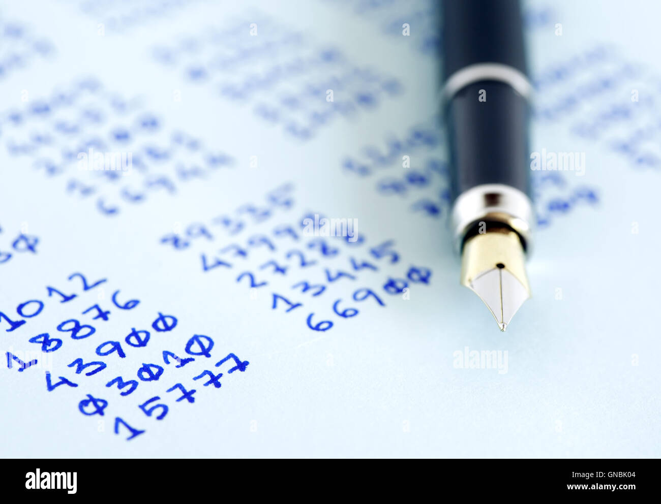 Pen And Numbers Stock Photo - Alamy