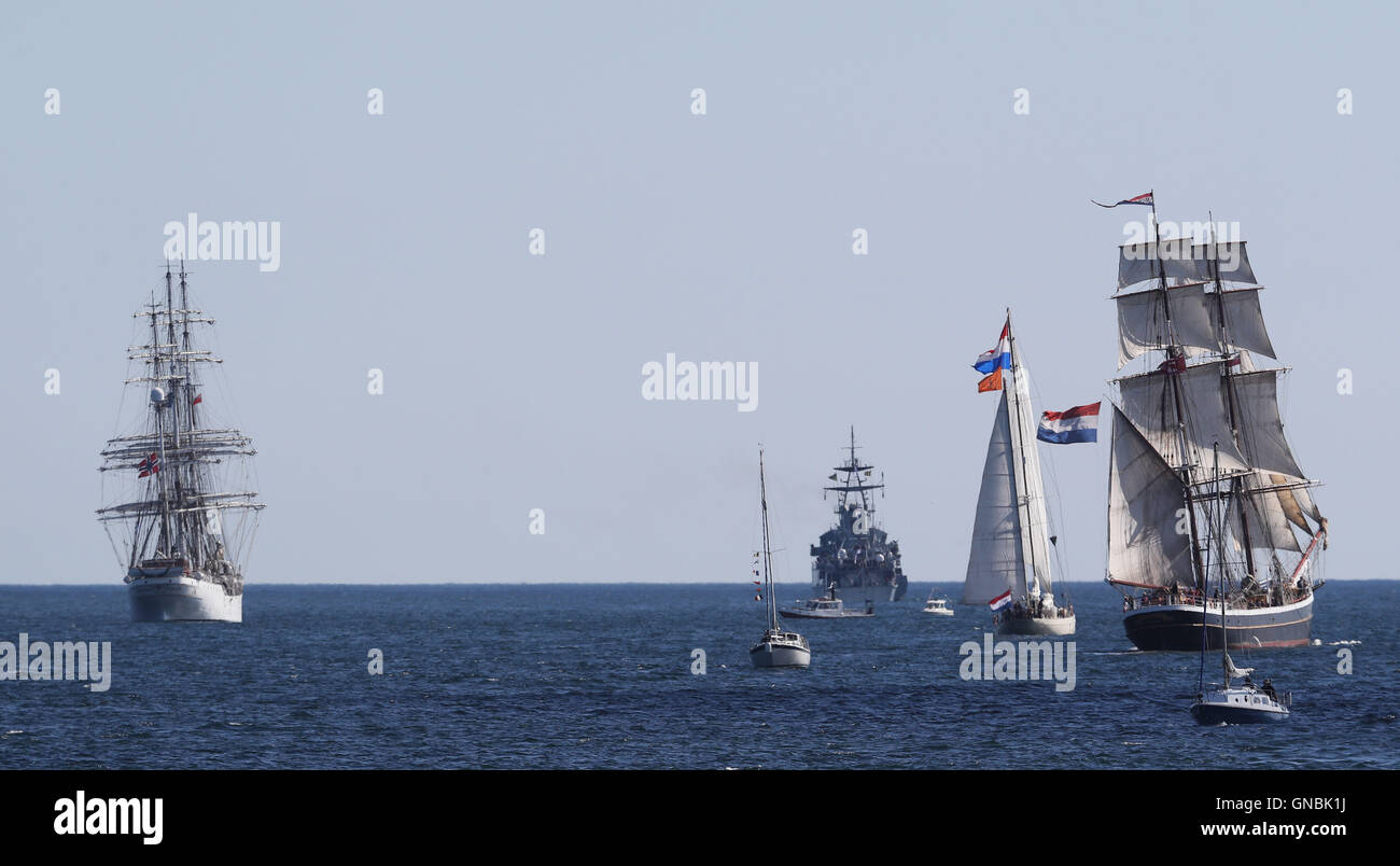 Tall ships during the Tall Ships Regatta in Blyth, Northumberland Stock ...