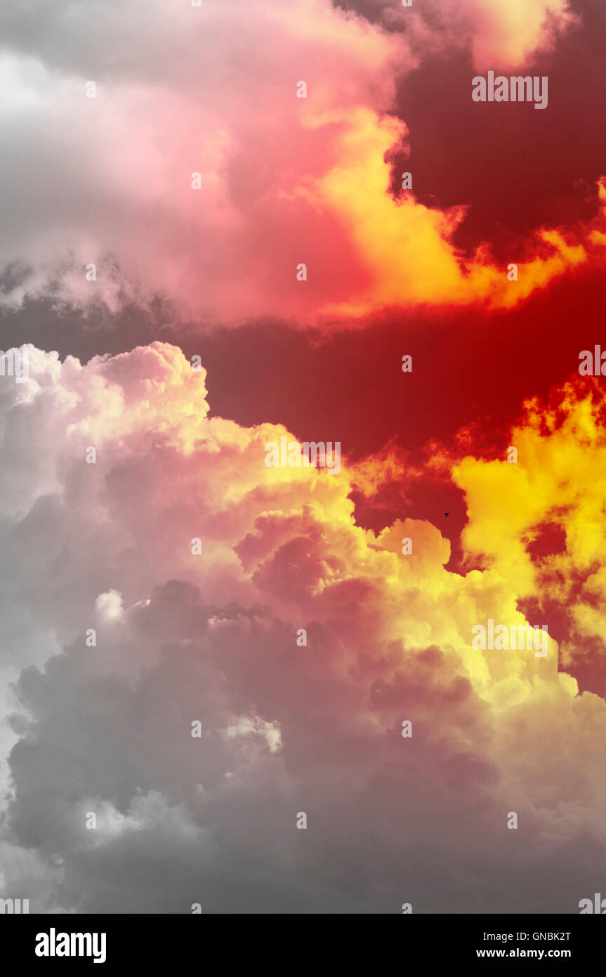 Red sky apocalyptic, end of the world concept, global warming Stock ...