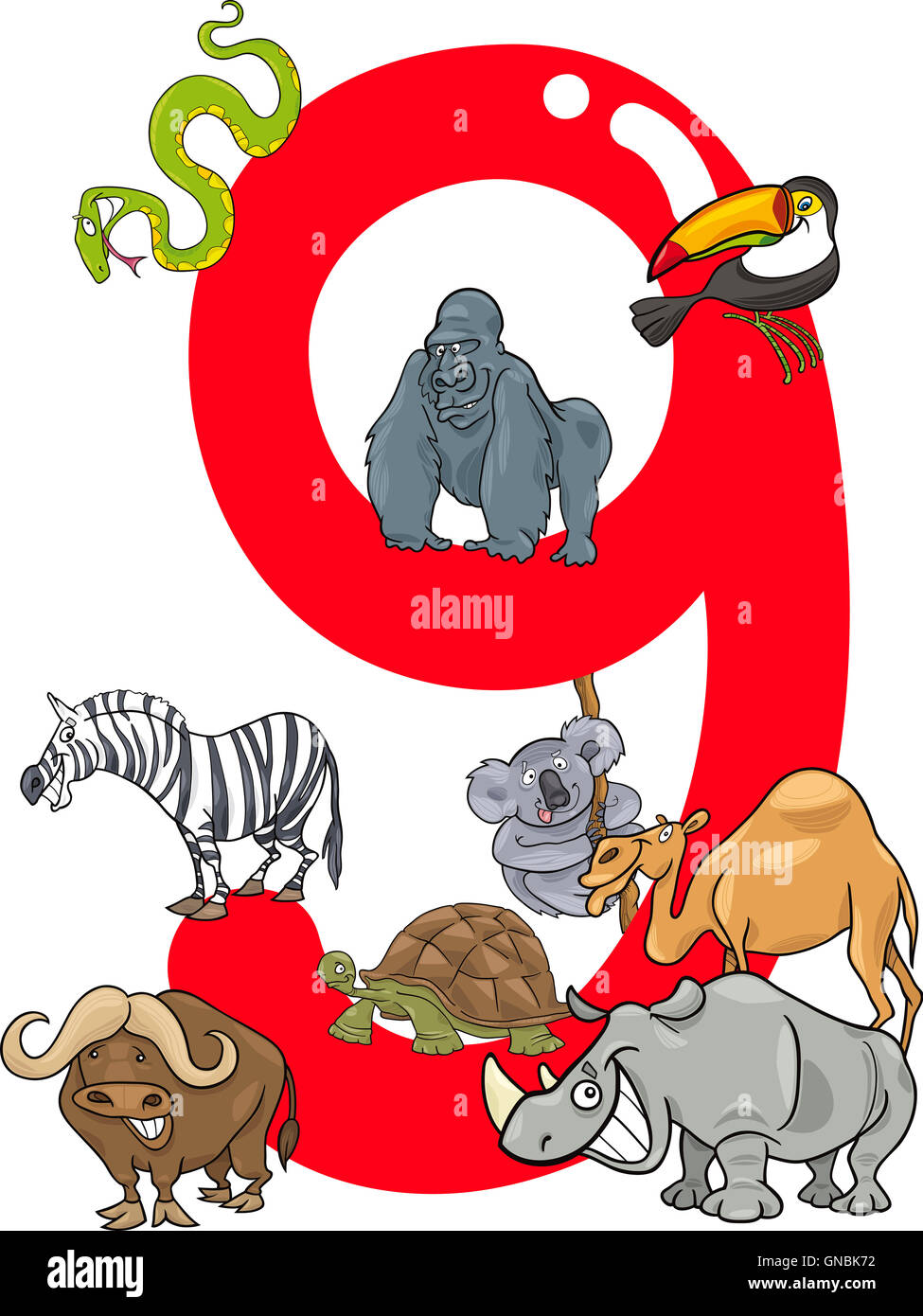 number nine and 9 animals Stock Photo - Alamy