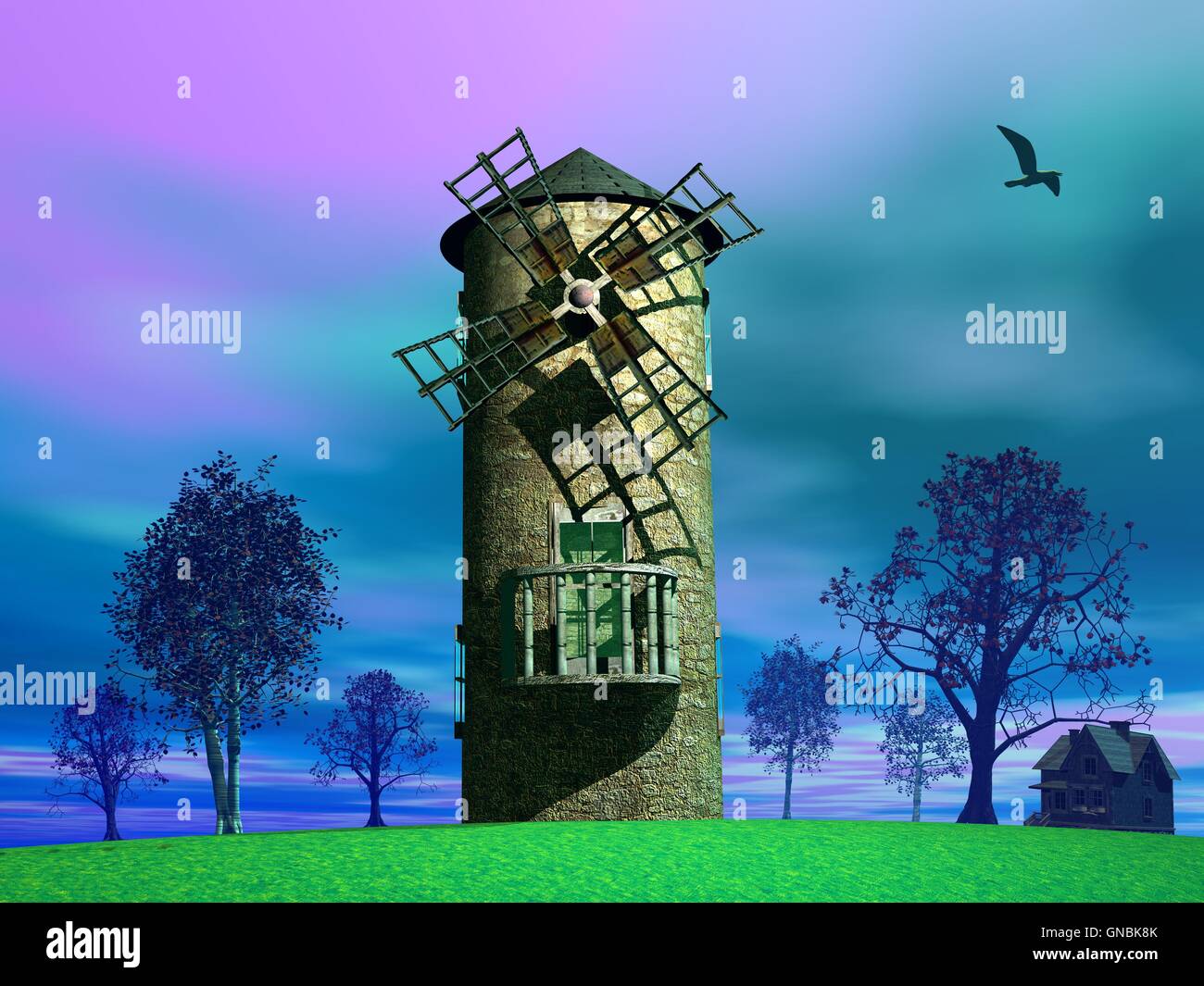 Old wind mill Stock Photo - Alamy