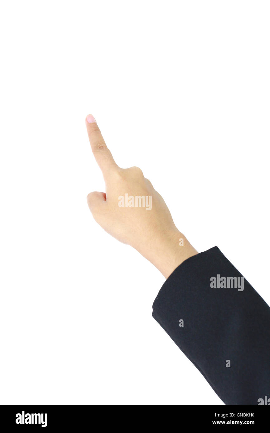 female hand touching screen Stock Photo - Alamy