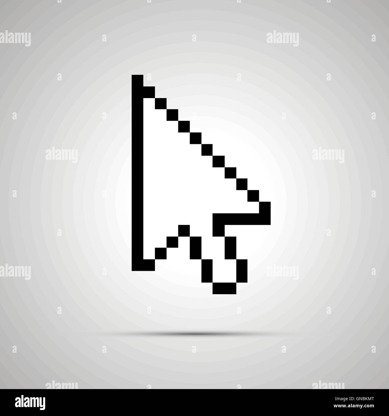 White pixelated computer arrow cursor, icon with shadow Stock Vector ...