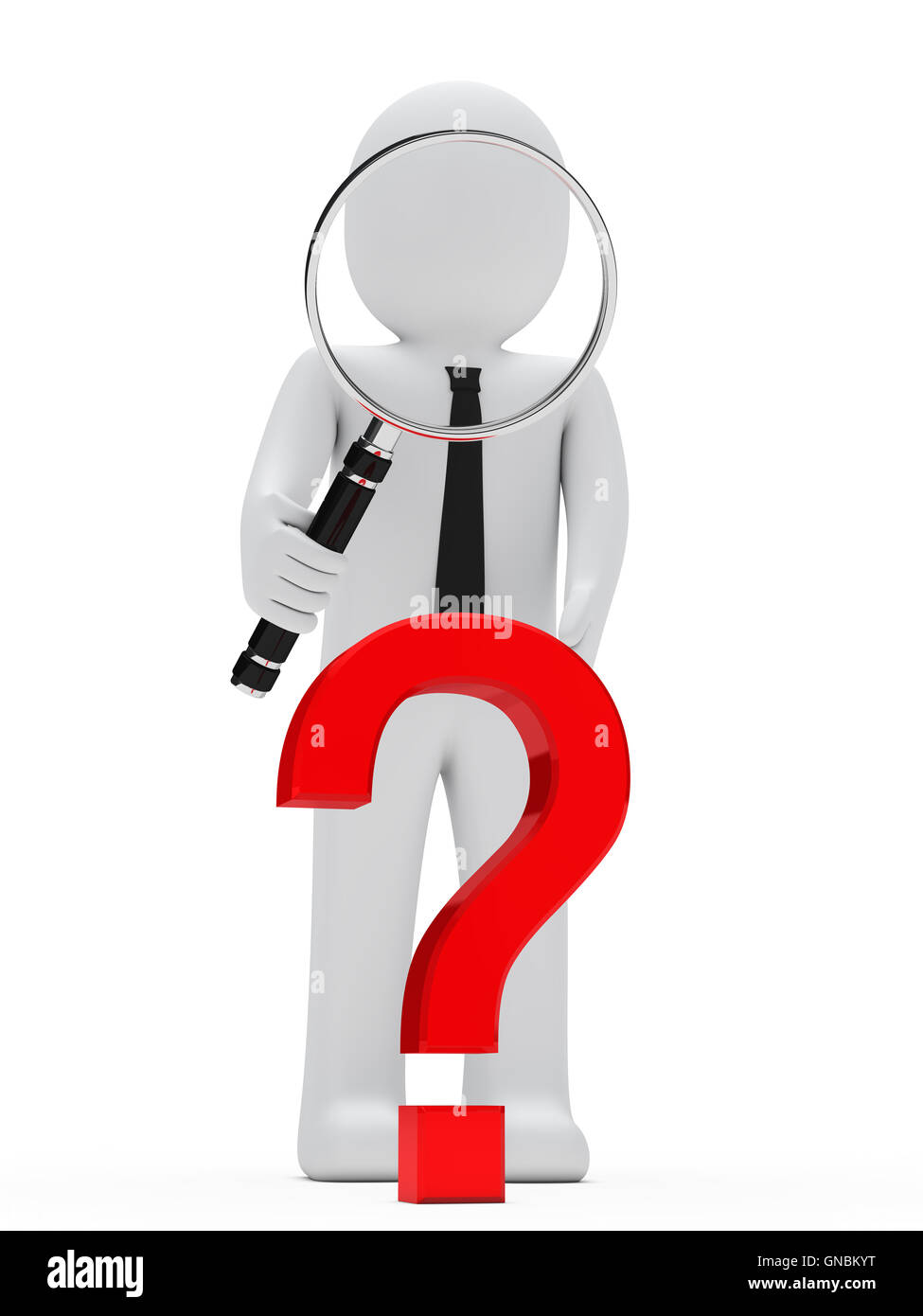 businessman magnifying glass question mark Stock Photo - Alamy
