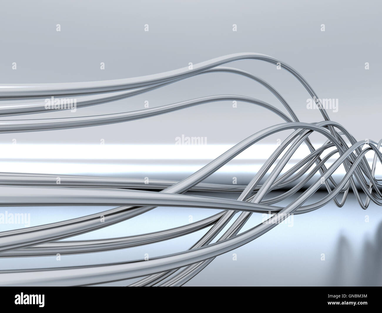 fibre-optical metal silvered cables Stock Photo - Alamy