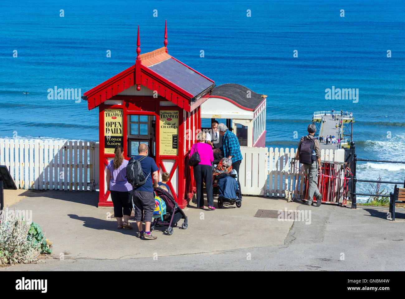 Saltburn Cliff Tramway funicular top station, Saltburn by the Sea Stock ...