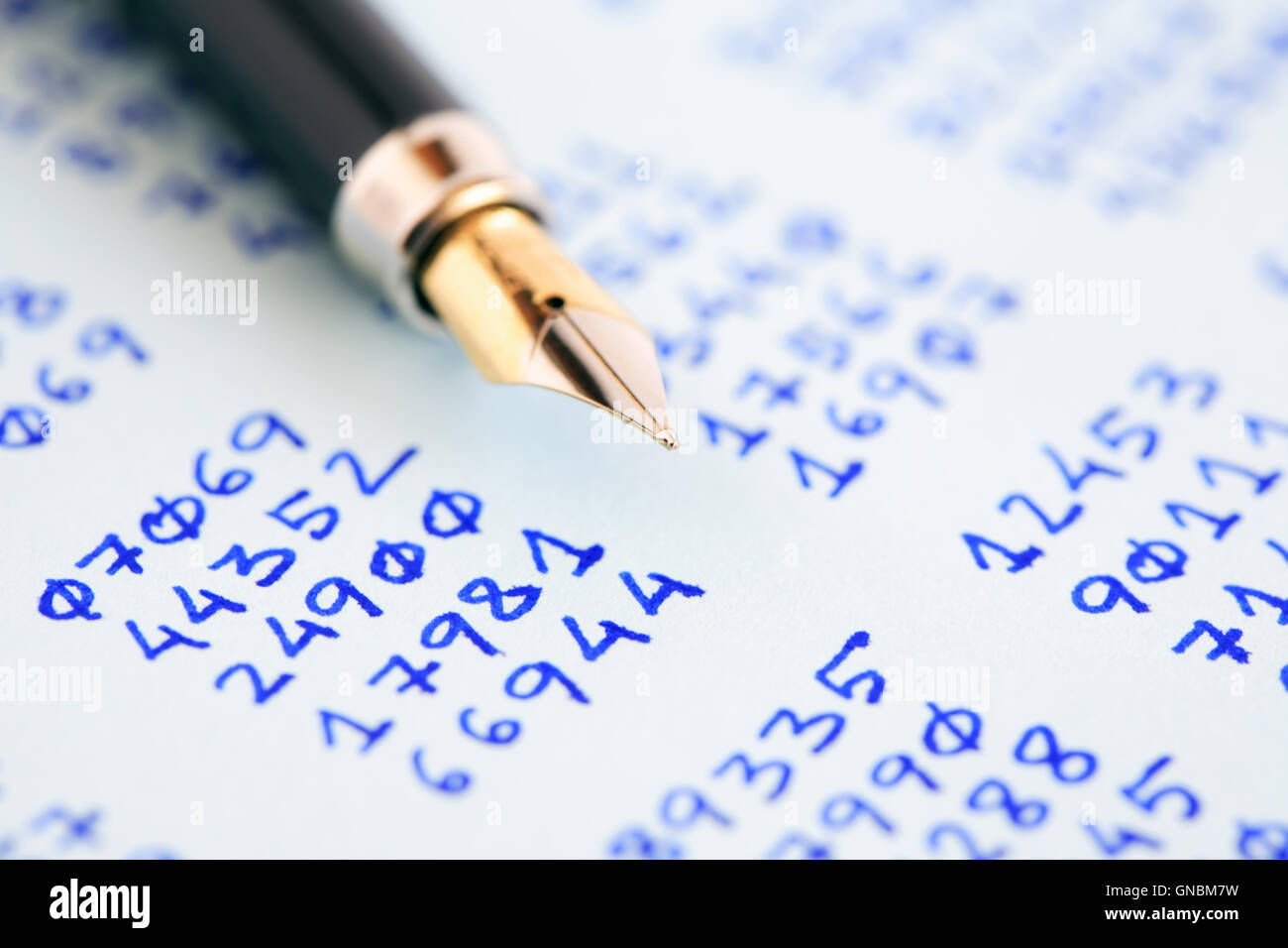 Pen And Numbers Stock Photo - Alamy