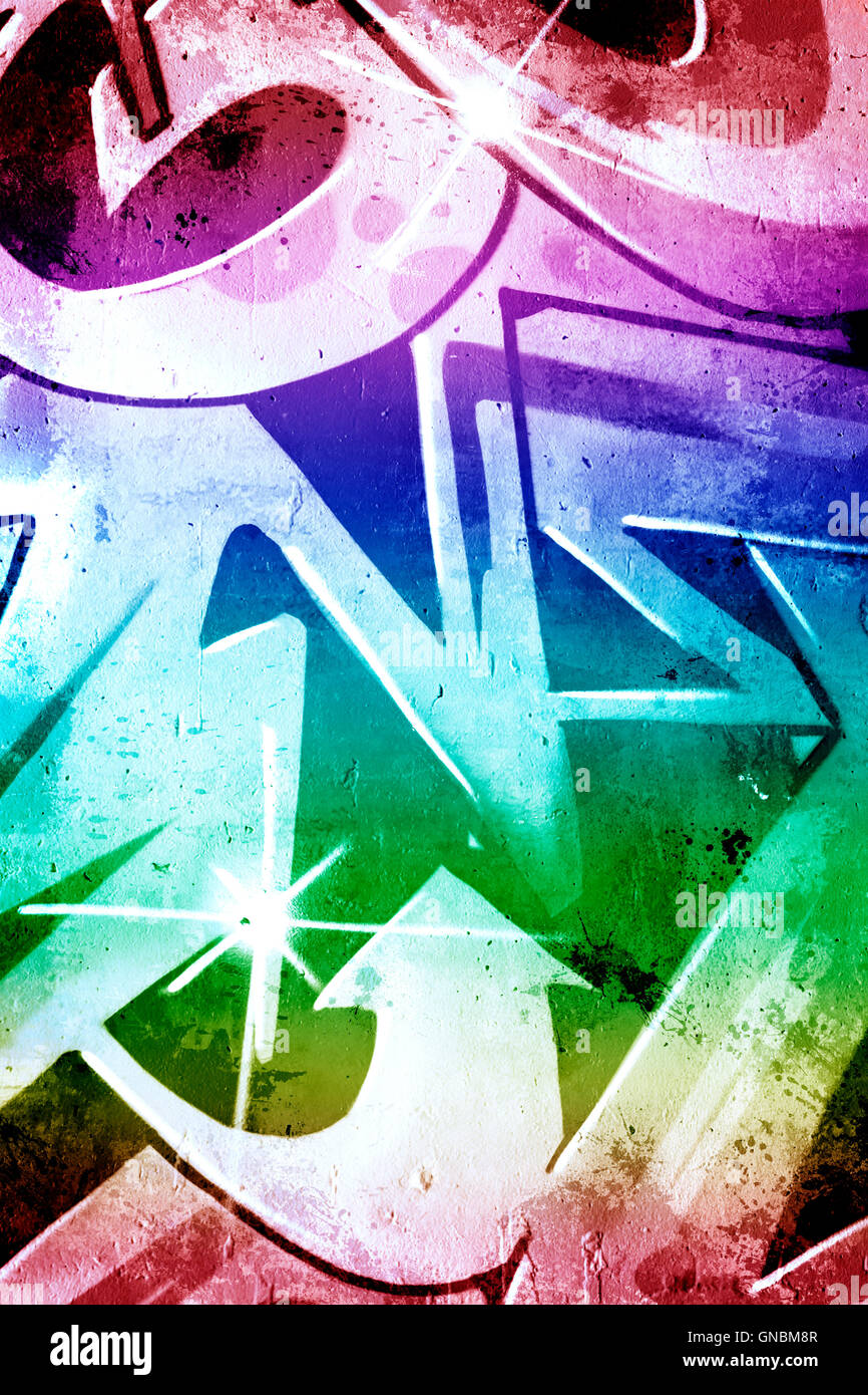 Graffiti over old dirty wall, urban hip hop background Gray text Stock ...