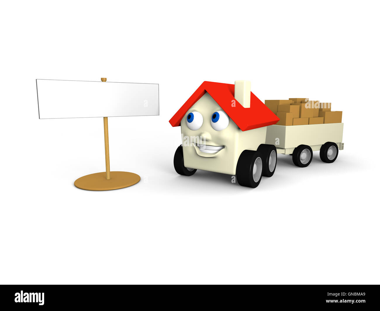 White house on wheels Cut Out Stock Images & Pictures - Alamy
