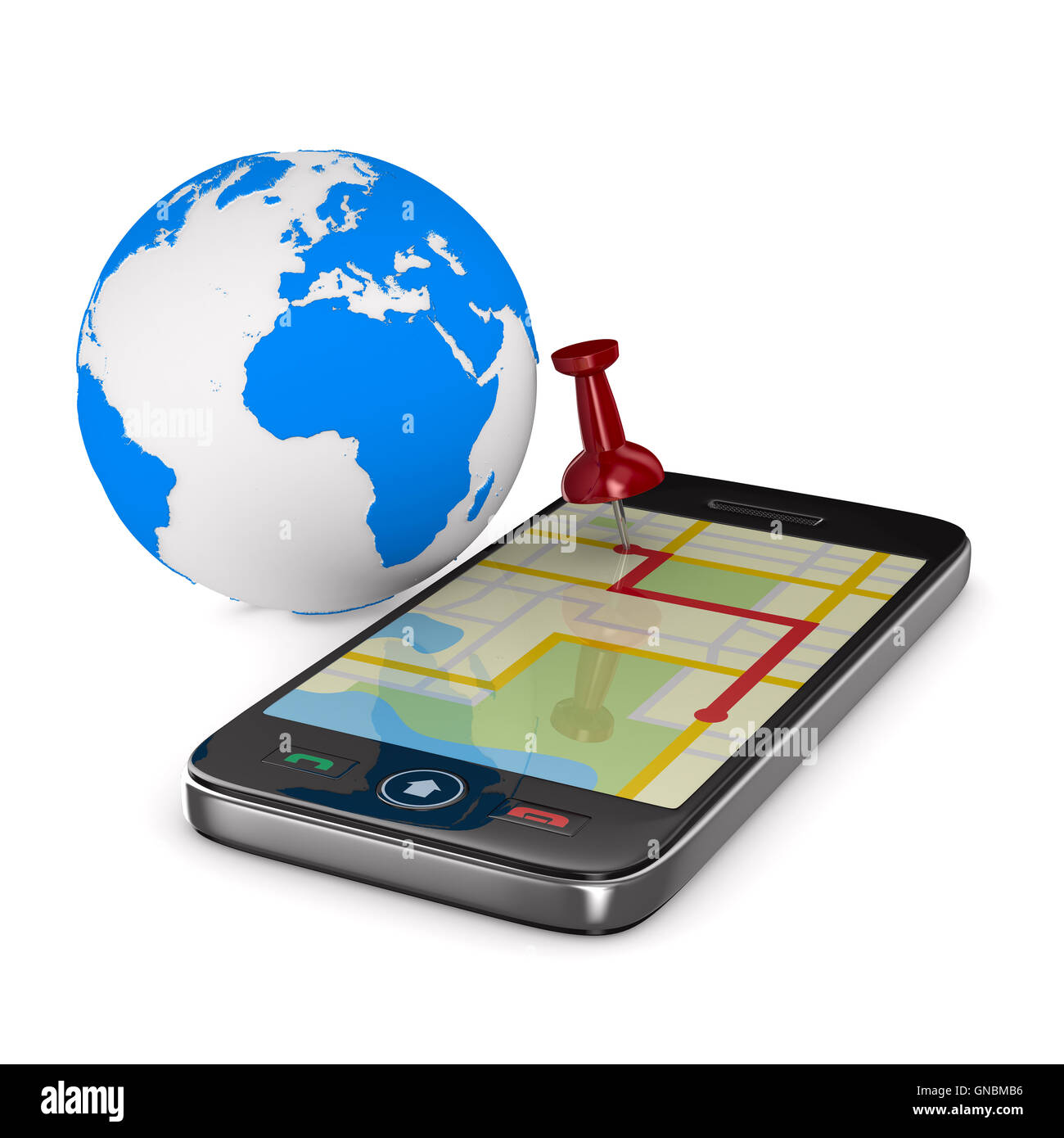 Red mobile phone in Cut Out Stock Images & Pictures - Alamy