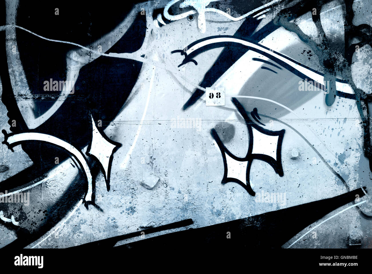 Graffiti over old dirty wall, urban hip hop background Gray text Stock ...