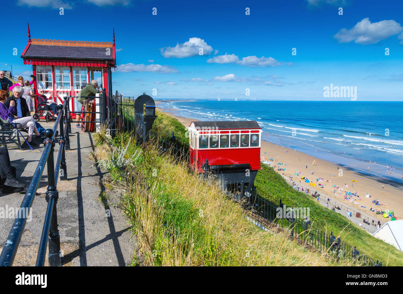 Saltburn by the Sea water-powered funicular railway Stock Photo - Alamy