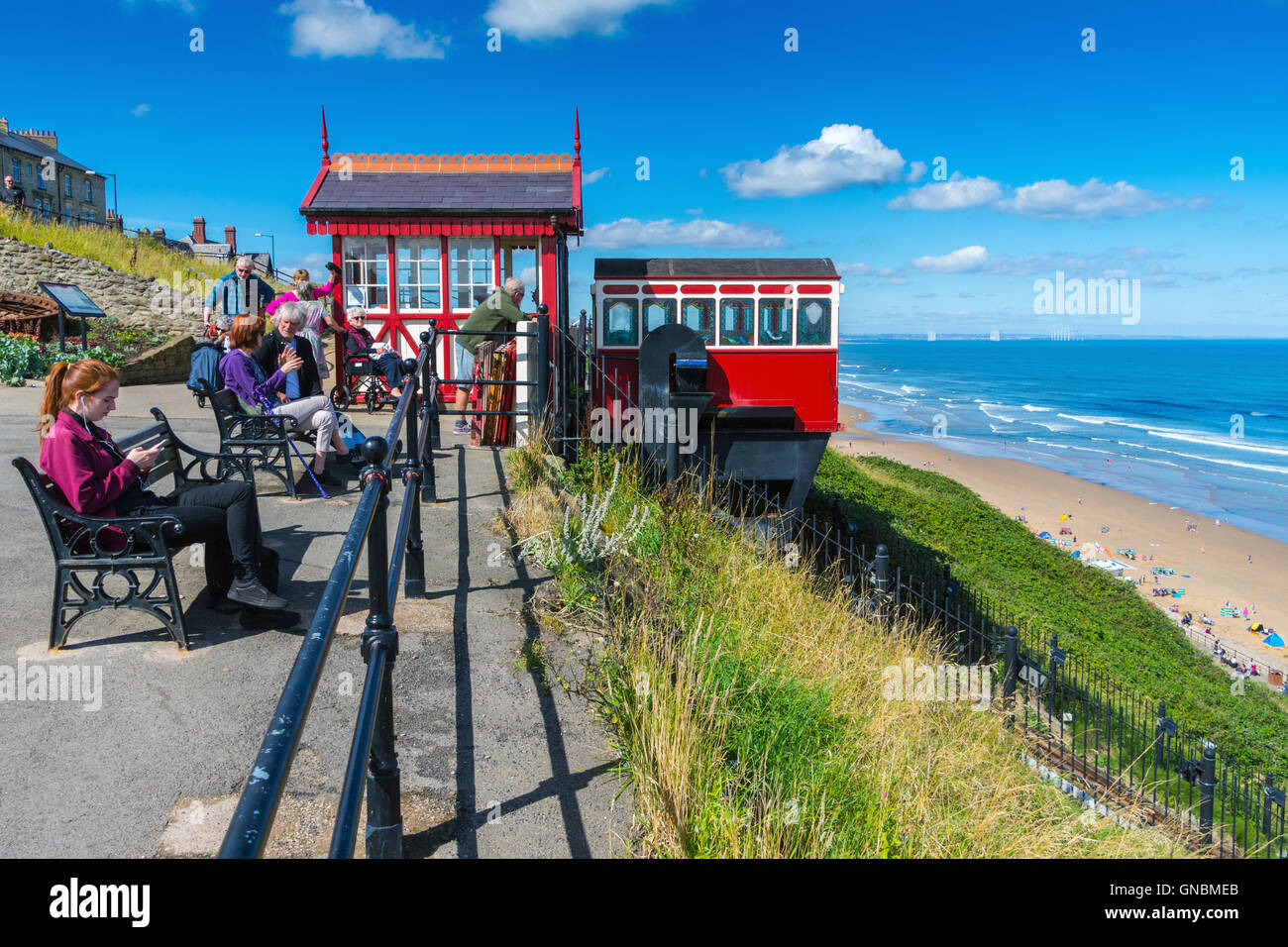 Saltburn by the Sea water-powered funicular railway Stock Photo - Alamy