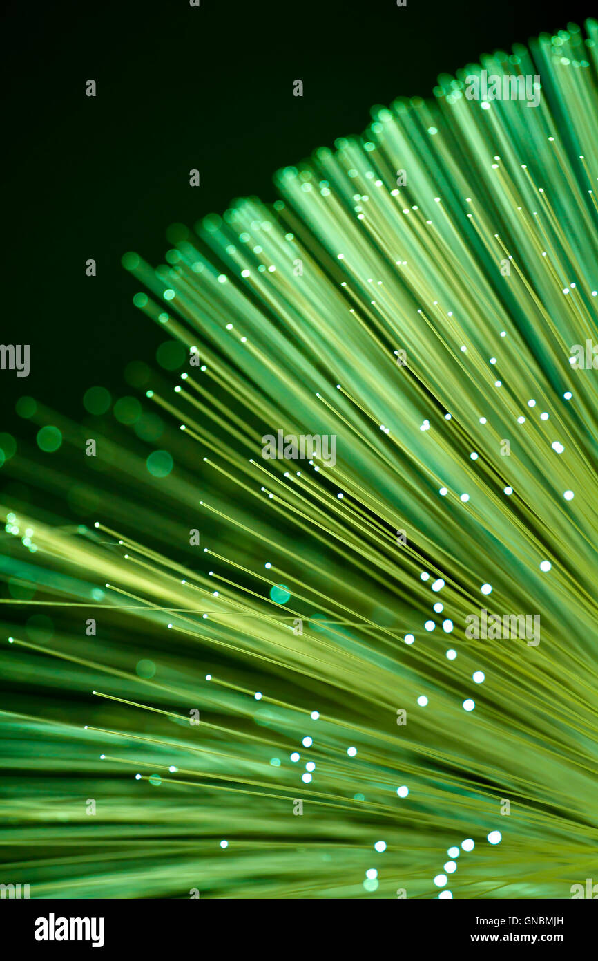 Fiber optics close-up, modern computer communication technology Stock ...