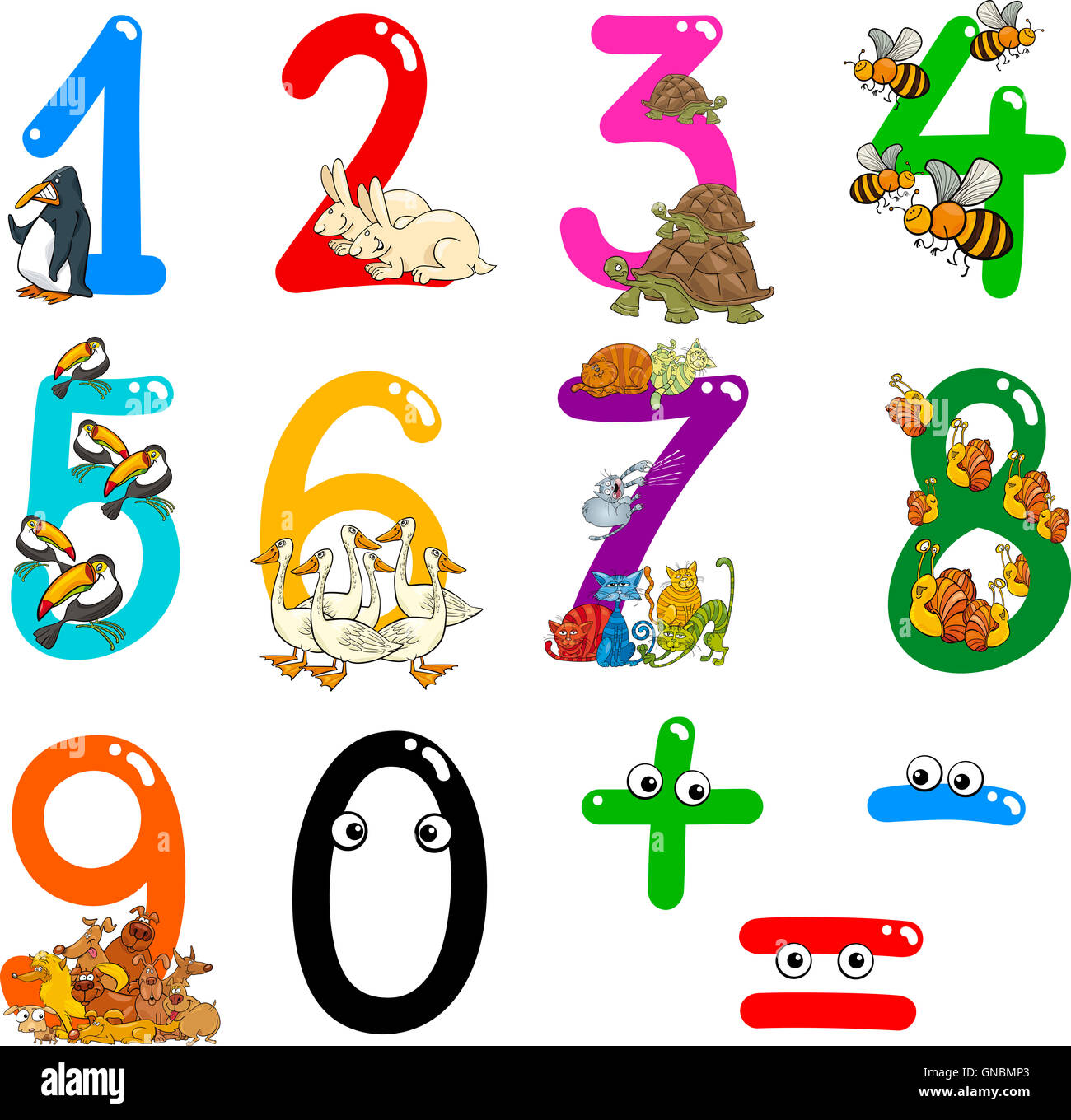 Cartoon digits hi-res stock photography and images - Alamy