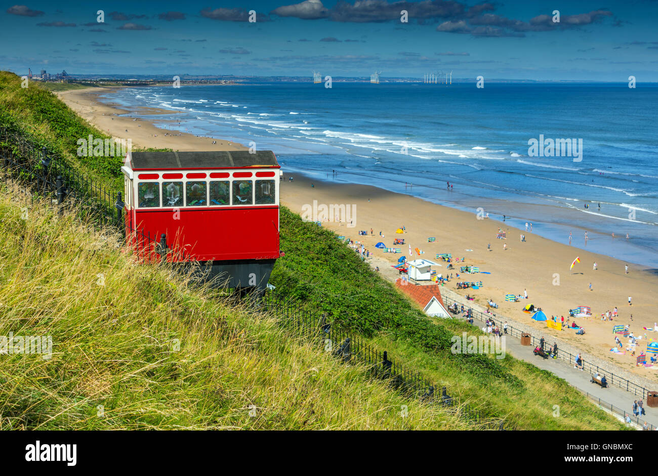 Saltburn by the Sea water-powered funicular railway Stock Photo - Alamy
