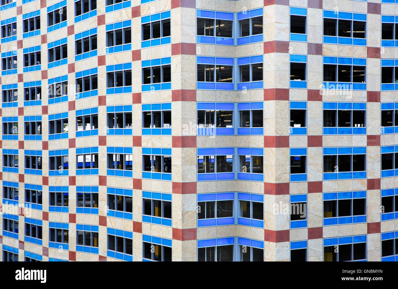 Angular Blue window building Stock Photo - Alamy