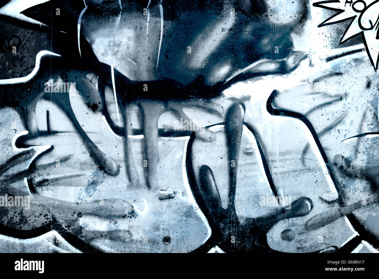 Graffiti over old dirty wall, urban hip hop background Gray text Stock ...
