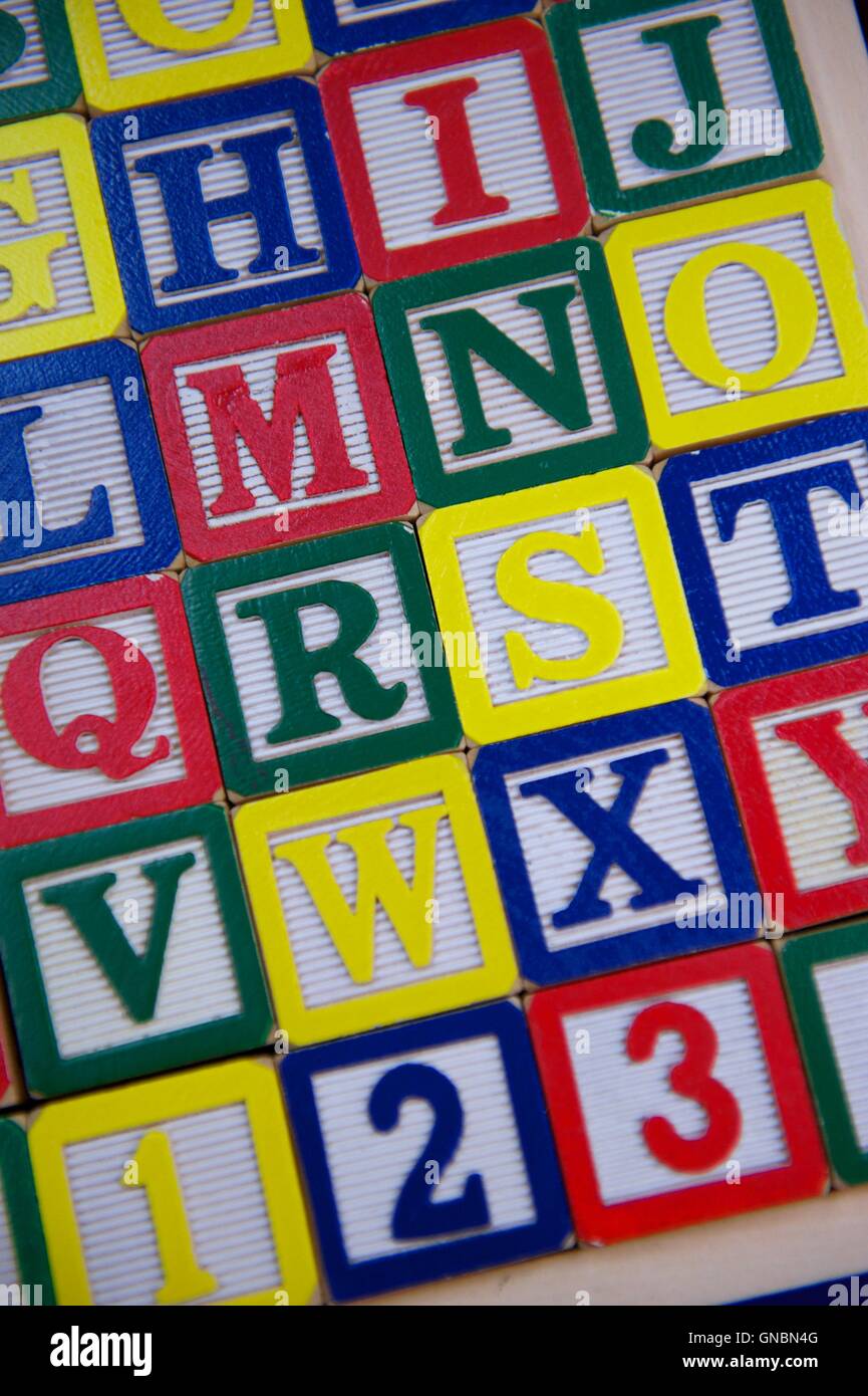 Rows of Children's Alphabet Blocks Stock Photo - Alamy