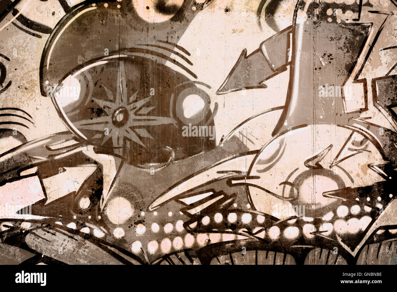 Graffiti over old dirty wall, urban hip hop background Gray text Stock ...