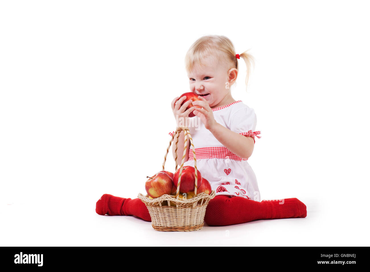 child with apples Stock Photo - Alamy