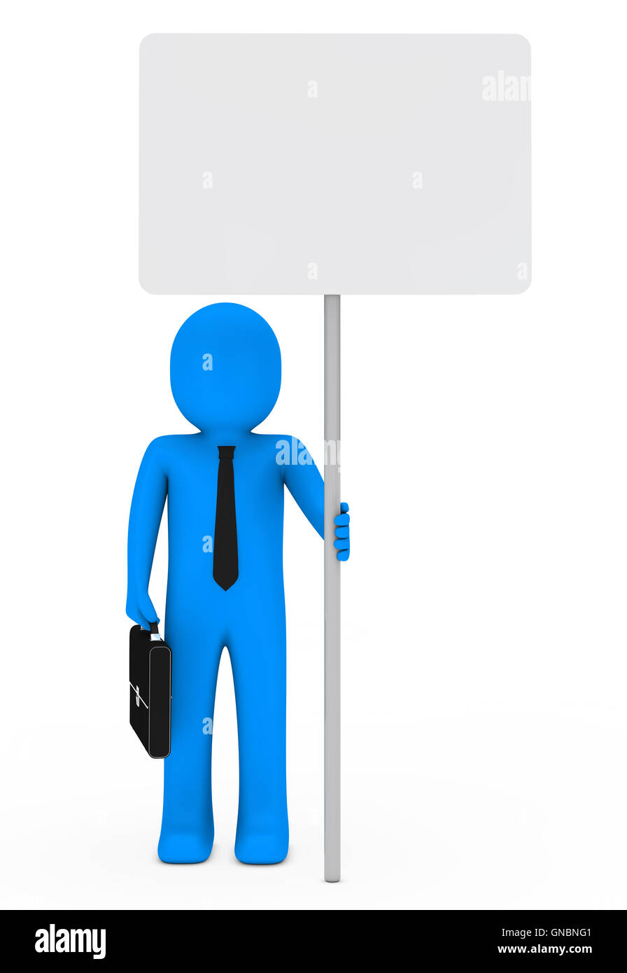 businessman hold signboard Stock Photo - Alamy