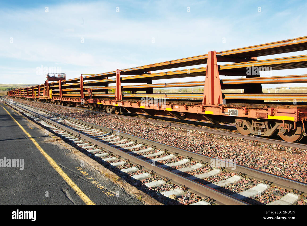 Long train in North Dakota Stock Photo - Alamy