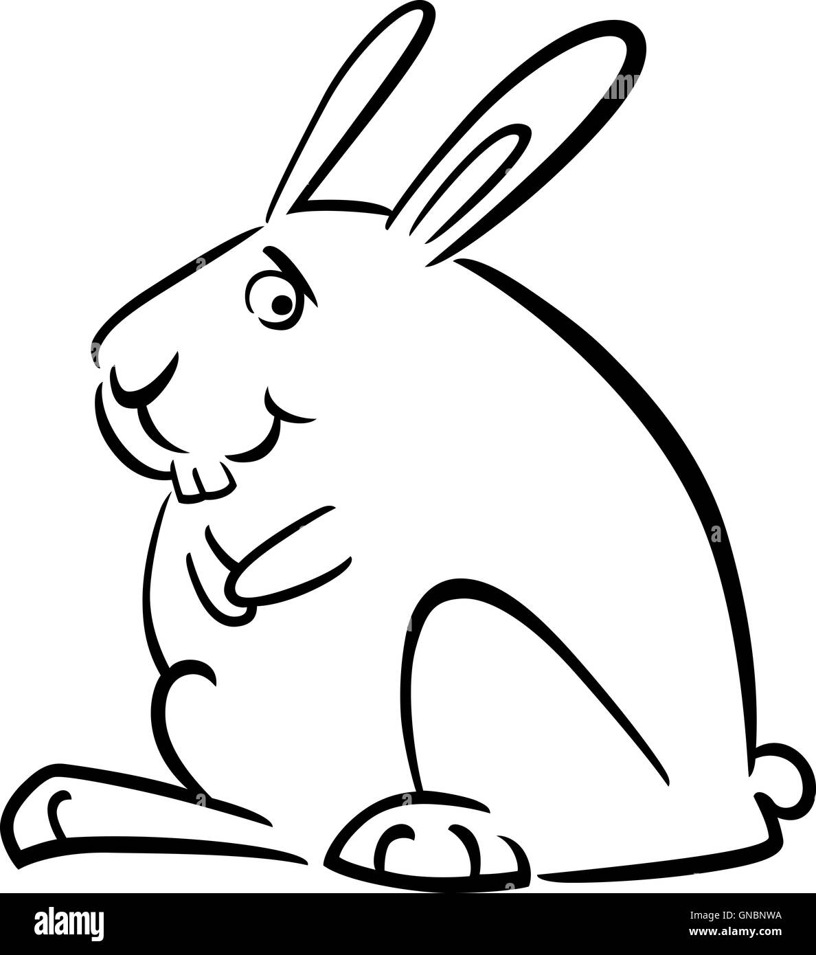 Cute hare cartoon animal Black and White Stock Photos & Images - Alamy