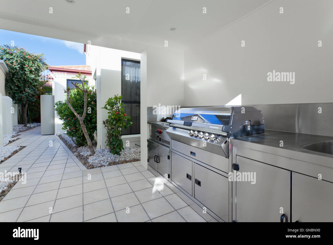 Outdoor barbeque area Stock Photo - Alamy