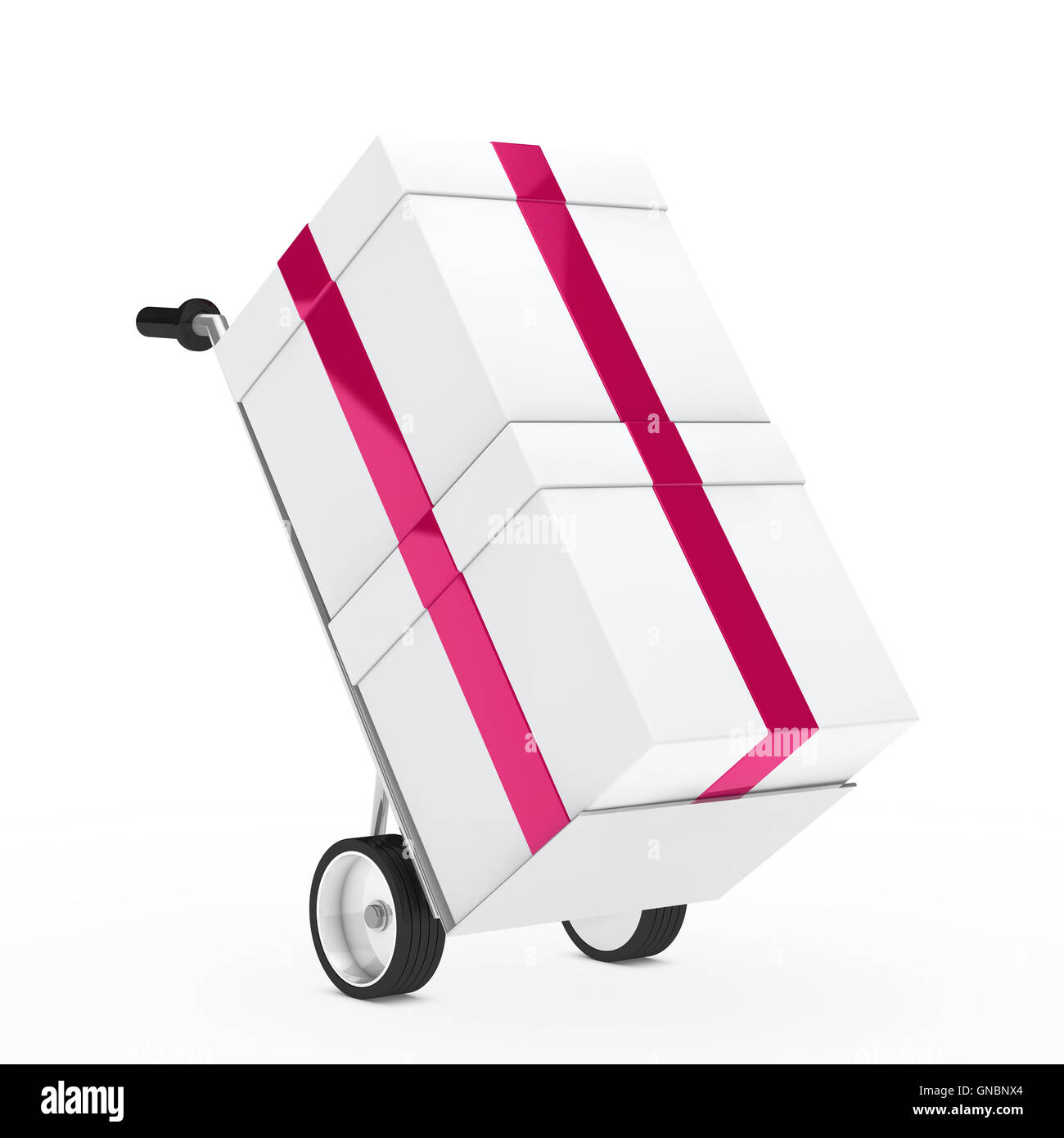 gift box hand truck Stock Photo - Alamy