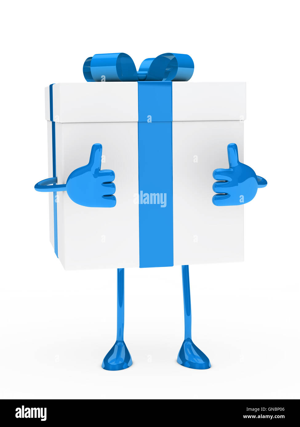 blue white gift box figure Stock Photo - Alamy