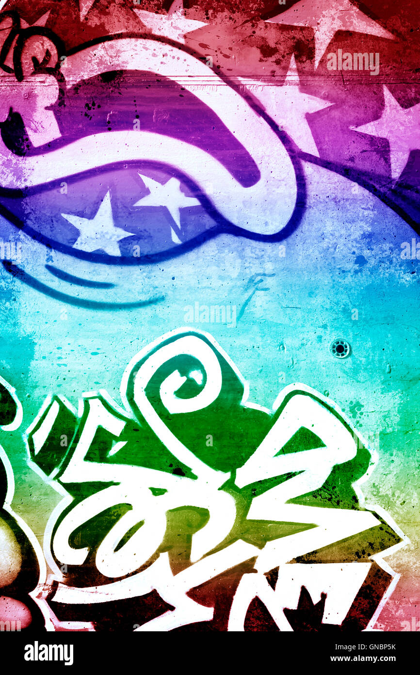 Graffiti over old dirty wall, urban hip hop background Gray text Stock ...