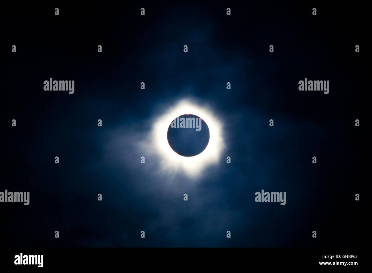 Total solar eclipse with visible corona Stock Photo - Alamy