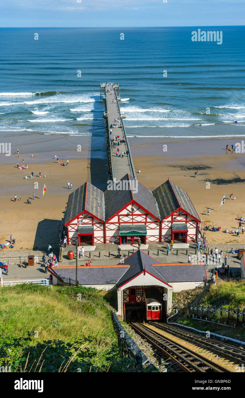 Saltburn by the Sea water-powered funicular railway Stock Photo - Alamy