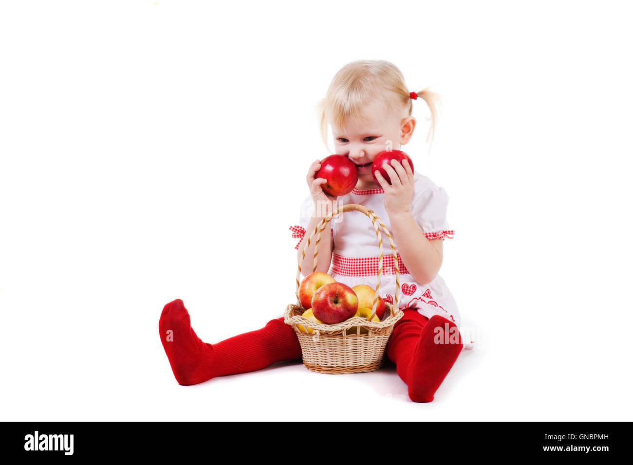child with apples Stock Photo - Alamy