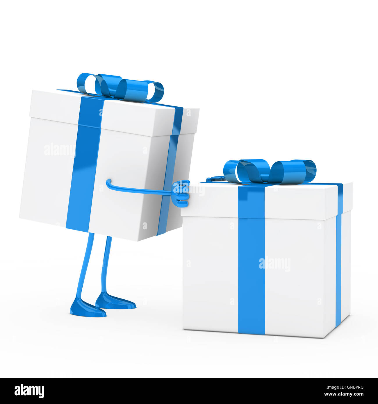 figure push gift box Stock Photo - Alamy
