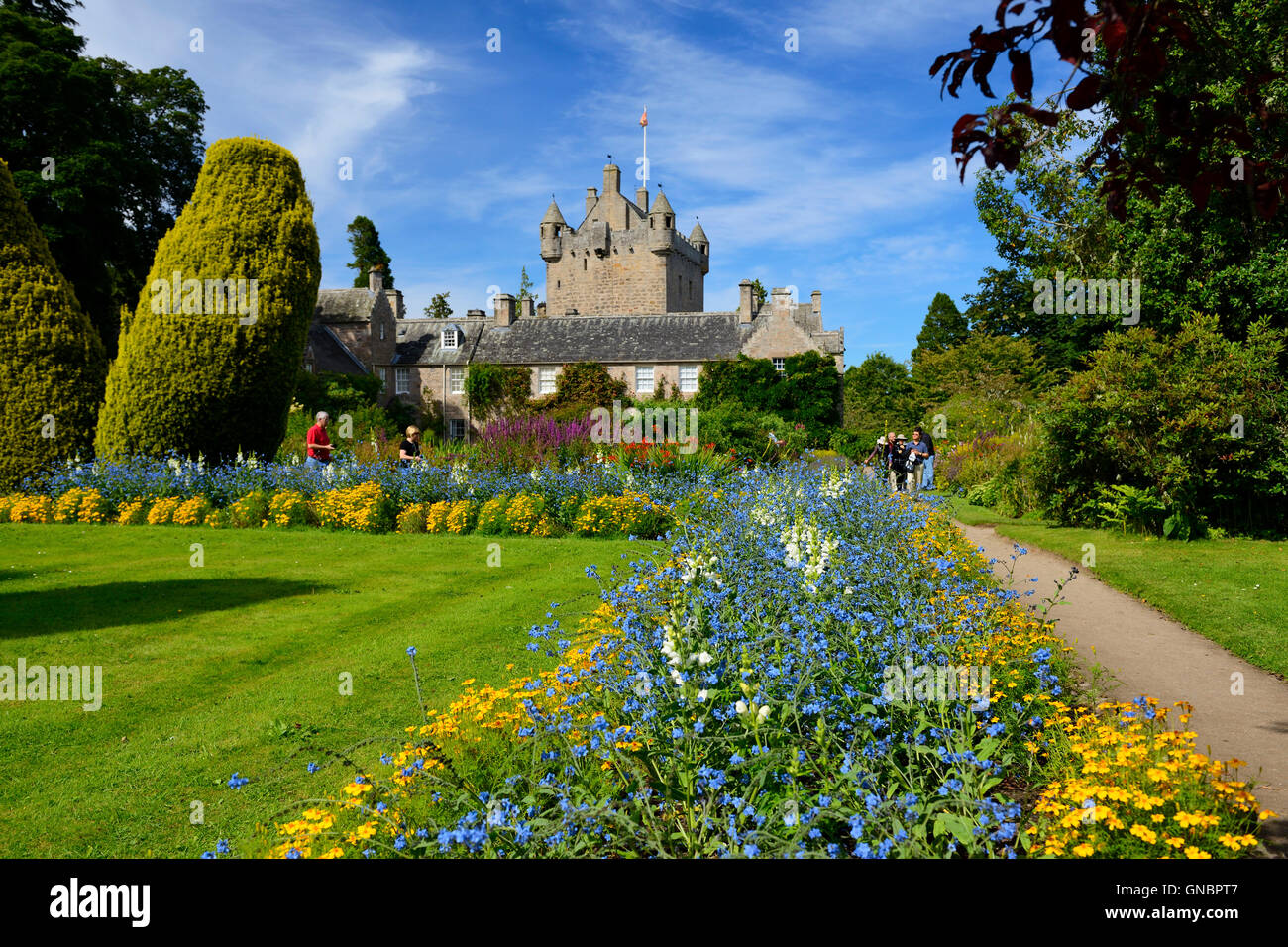 Flower garden at Cawdor Castle near Nairn in Inverness shire, Scotland ...