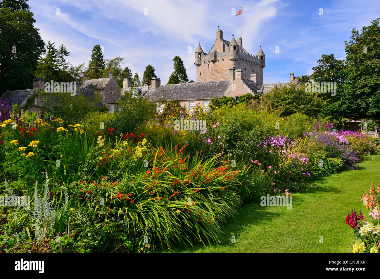 Flower garden at Cawdor Castle near Nairn in Inverness shire, Scotland ...