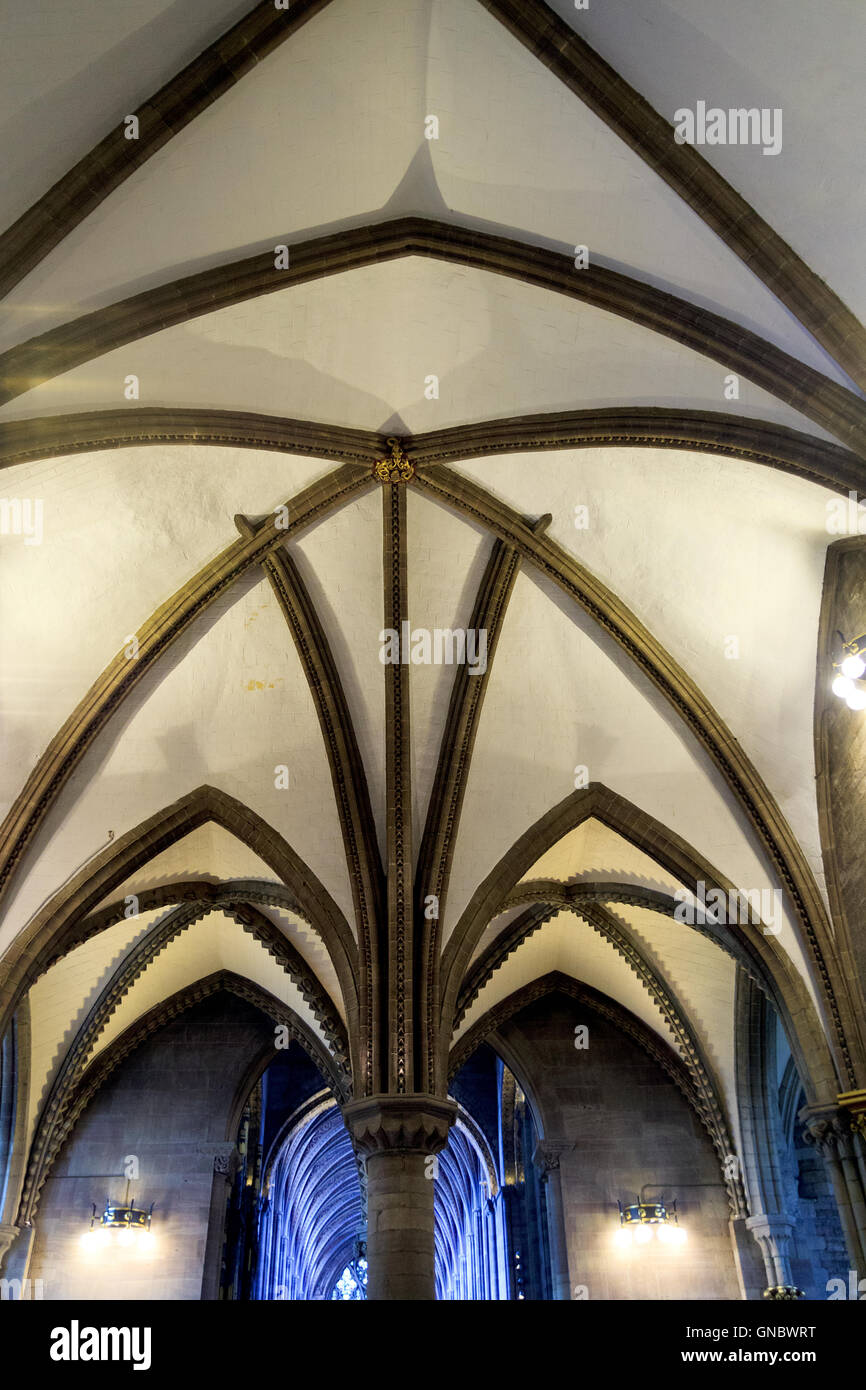 Hereford Cathedral Vaulted Roof Structure over The Choir Stock Photo ...