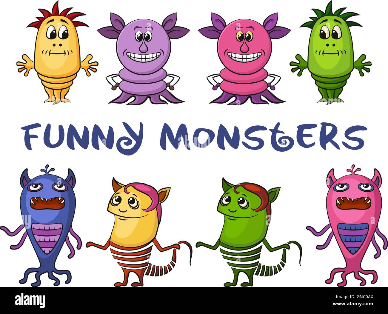Cartoon Monsters Set Stock Vector Image & Art - Alamy
